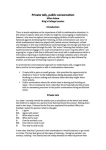 Private Talk Public Conversation – Impetus Education